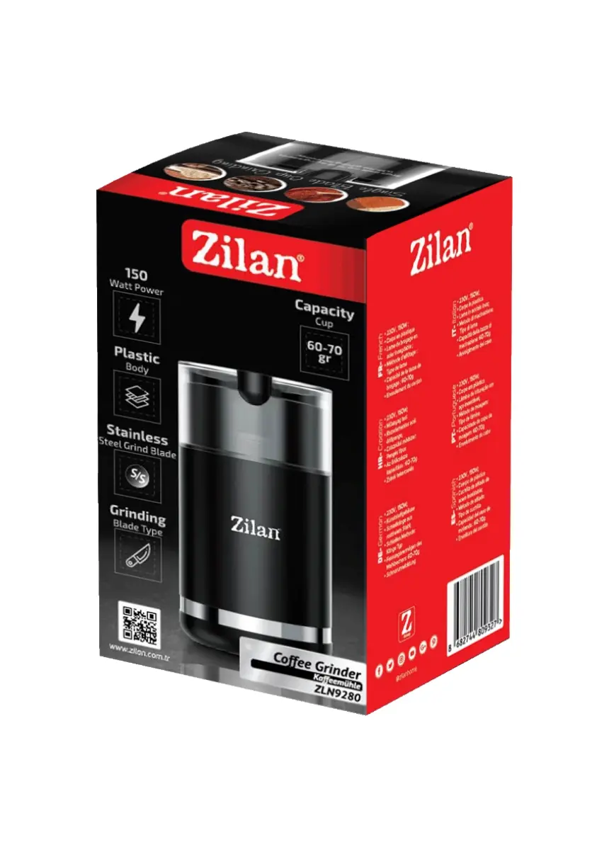 Zilan ZLN9280 Mlin za kafu,Crni  150W