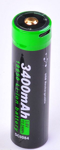 Baterija Nextorch 18650 Li-ion 3400 mAh Tip C