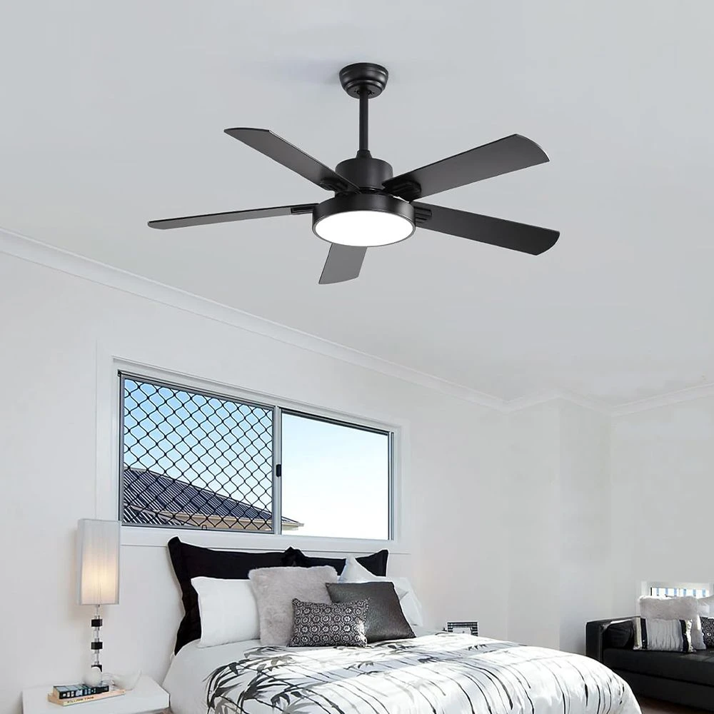 Plafonski luster ventilator na daljinski Crni