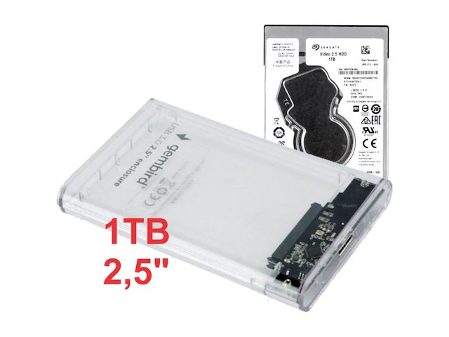 HDD 2.5 * 1TB SET USB 3.0 SATA eksterno kuciste + 1TB ST1000VT001 SEAGATE  EE2-U3S9-6 (4499)
