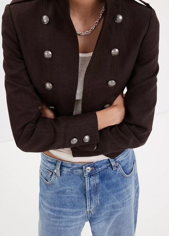 100% LINEN JACKET WITH BUTTONS