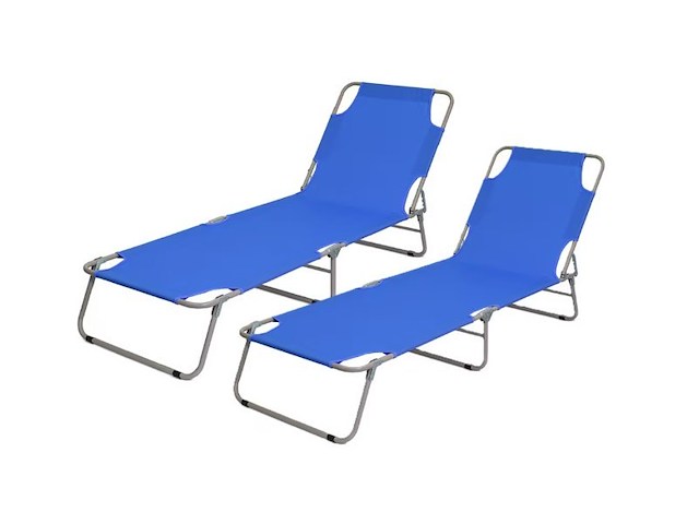Set ležaljki za plažu, 2 komada, Plave