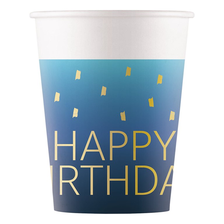 Čaše Happy birthday plave