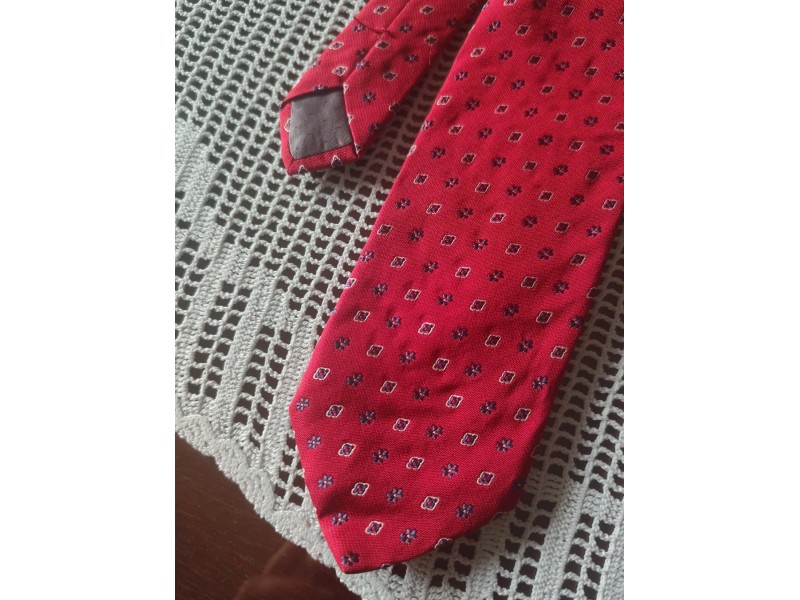 Brutalna vino bordo kravata mikro pattern Lubarda SVILA