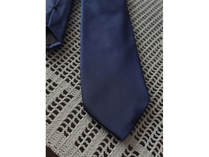 Luksuzna twill satenska plava Hugo BOSS kravata italy