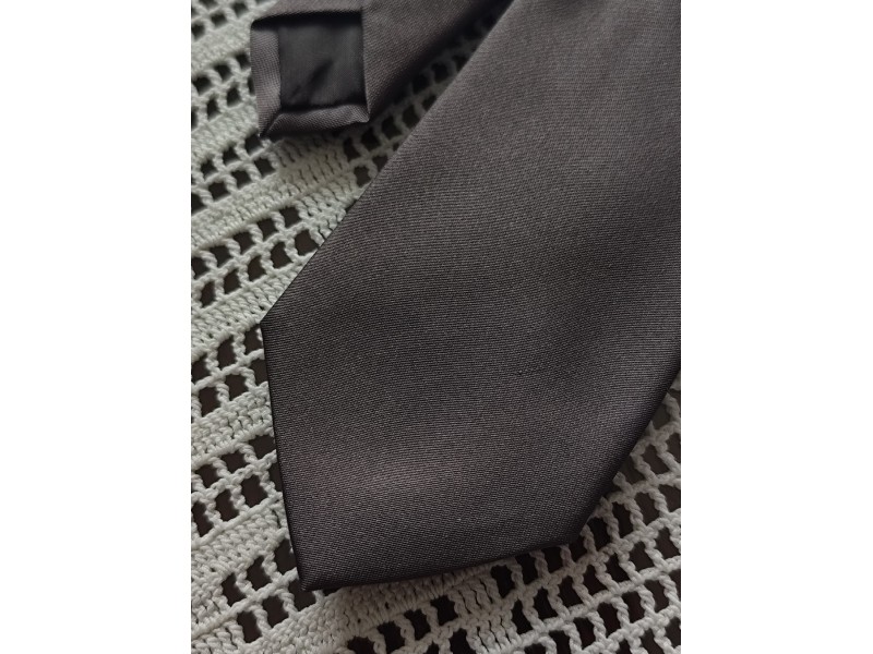 Luksuzna twill satenska taupe smedja Hugo BOSS kravata