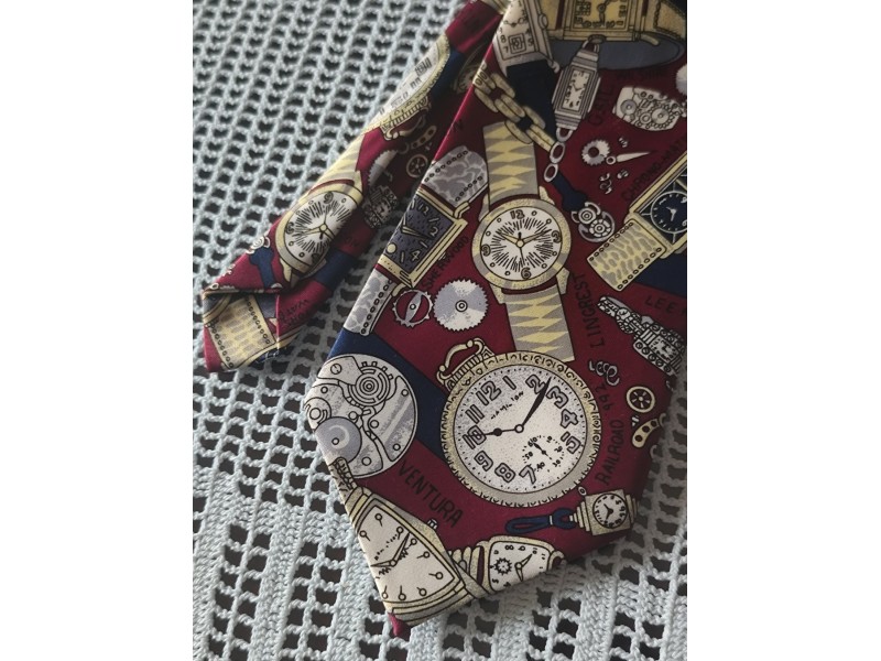 Retro steampunk Rene Chagal svilena kravata 1