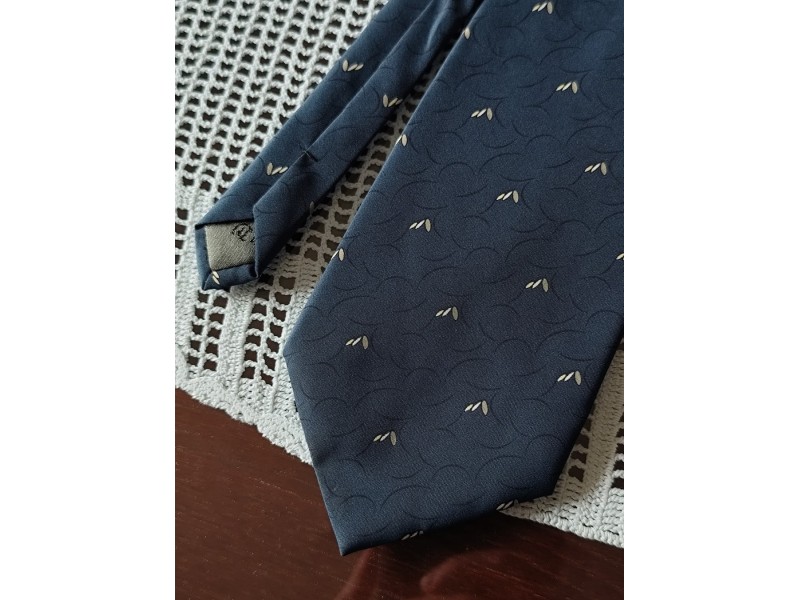 Vrhunska teget micro pattern Hugo BOSS kravata SVILA