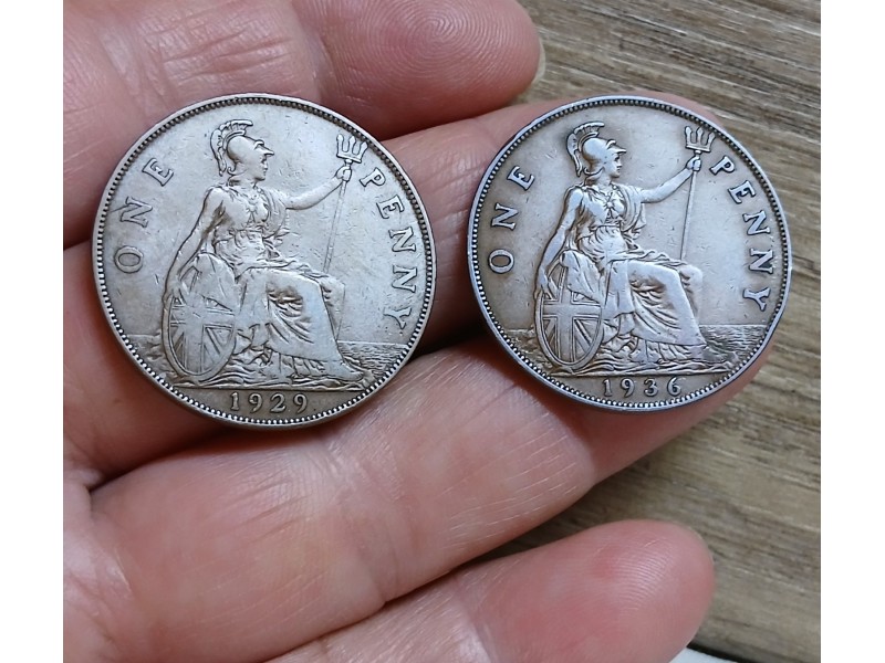 KO 233 - V Britanija - 1 peni 1929 i 1936 - opis -