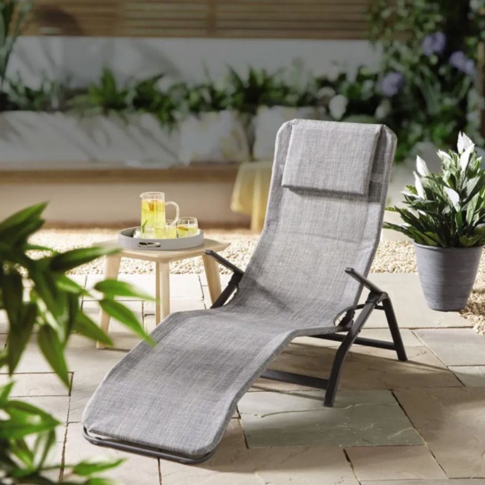 Ležaljka za kampovanje alu 152x67x110cm siva deluxe
