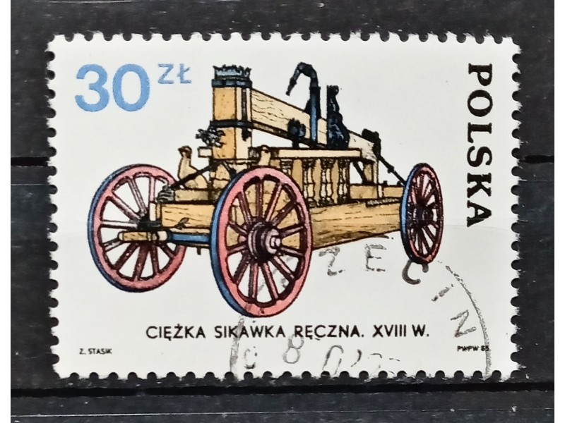 POLJSKA 1985 - VATROGASNO VOZILO 18 VEK *