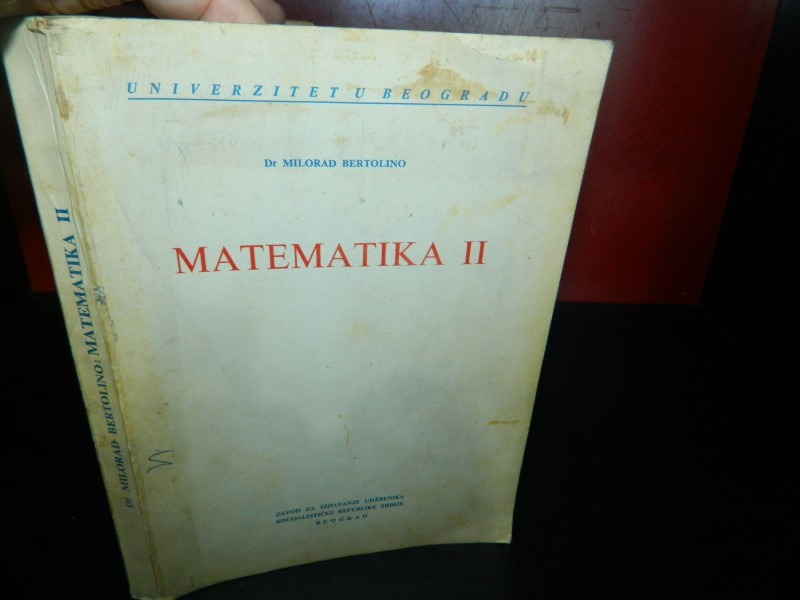 Matematika II, Milorad Bertolino