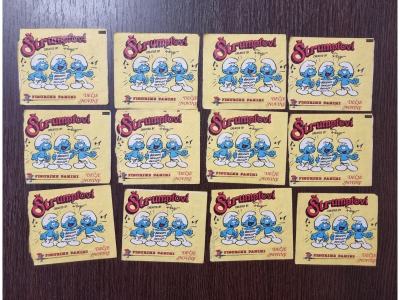 Lot br.21 - Štrumpfovi -Panini- prazne kesice -12 kom