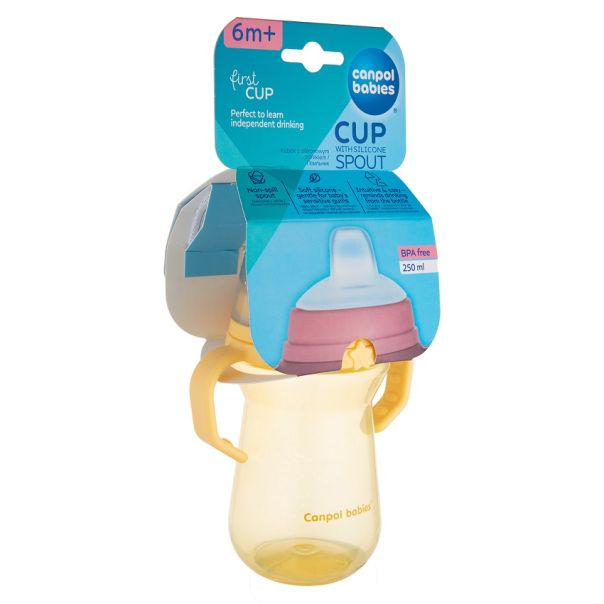CANPOL BABIES SOLJA 250ml SA SILIKONSKIM KLJUNOM (56/615) - YELLOW