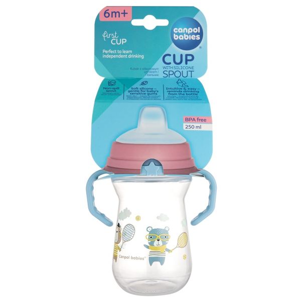 CANPOL BABIES SOLJA BONJOUR PARIS 250ml SA SILIKONSKIM KLJUNOM (56/613) - BLUE