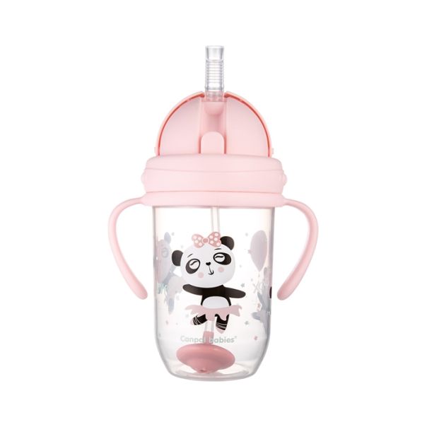 CANPOL BABIES NON-SPILL SPORTSKA SOLJA SA SLAMCICOM (TEG) 270ml 56/606 EXOTIC ANIMALS - PINK