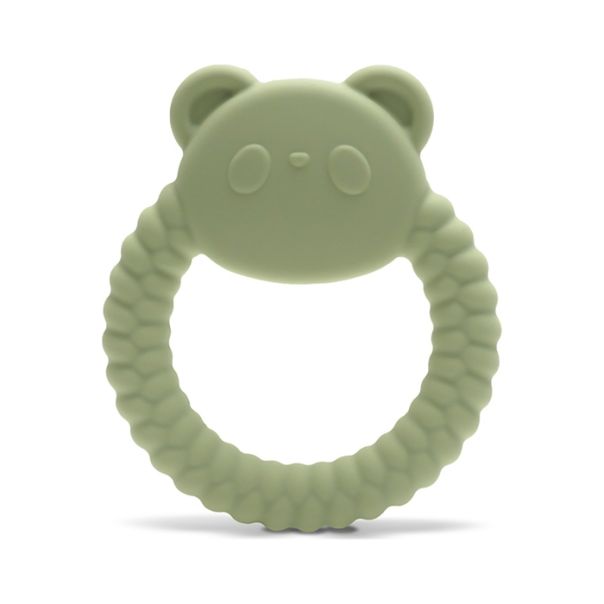 LORELLI SILIKONSKA GLODALICA ZA BEBE PANDA NATURAL - FRESH GREEN