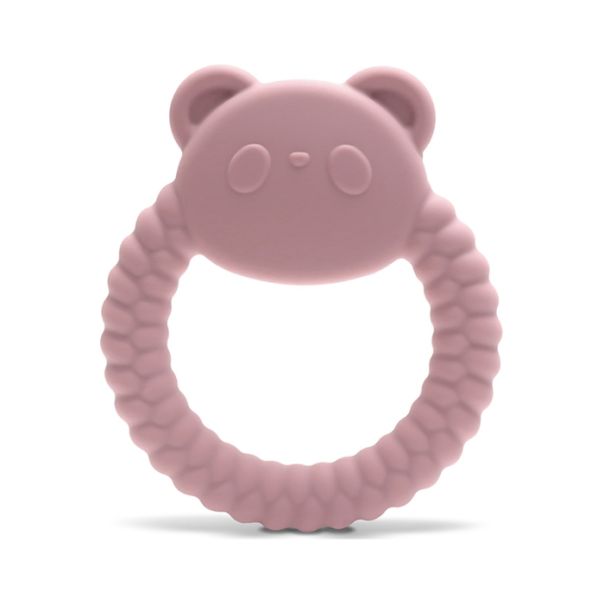 LORELLI SILIKONSKA GLODALICA ZA BEBE PANDA NATURAL - DEEP PINK