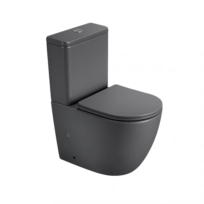 Monoblok PERLA rimless dark grey sa duroplast soft close wc daskom vario