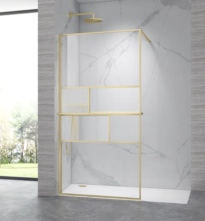 Walk-in COPEN ARTE 900x2100 brushed gold. staklo 8mm
