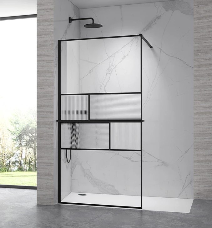 Walk-in COPEN ARTE 900x2100 matt black, staklo 8mm
