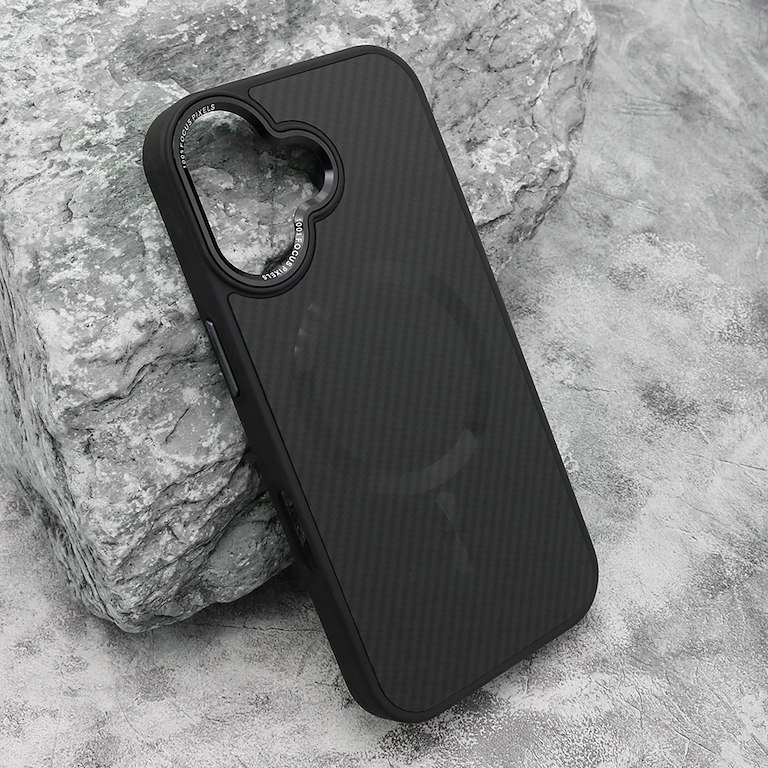 Zastitna maska (futrola) CARBON MagSafe - iPhone 17 crna (big camera) (MS)