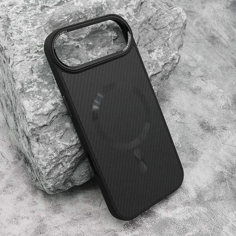 Zastitna maska (futrola) CARBON MagSafe - iPhone 17 Air crna (big camera) (MS)