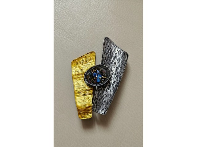 Abstract Artisan Mixed Metal pin broš