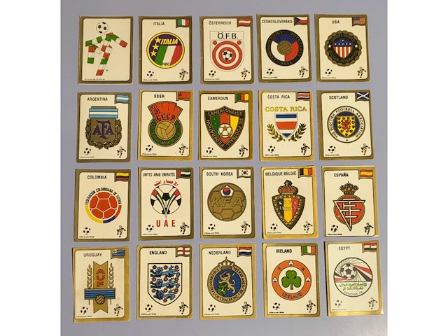 Panini Italia 90 Lot od 20 zlatnih grbova  RETKOST!