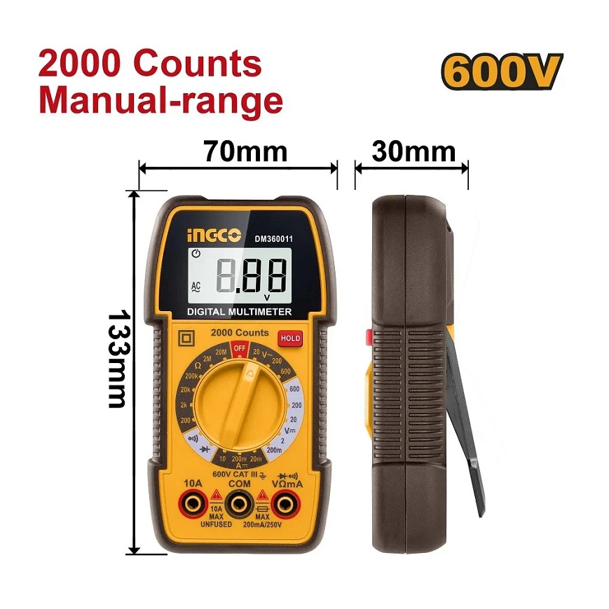 Ingco DM360011 Digitalni multimetar 600V