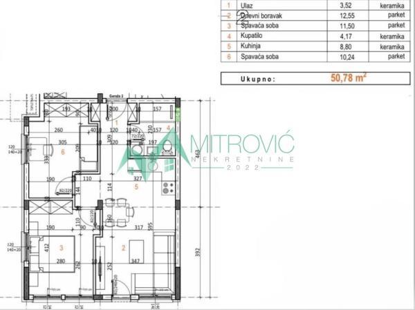 Trosoban stan na prodaju, 51m2, 81.070€