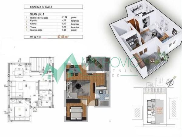 Dvosoban stan na prodaju, 47m2, 106.615€