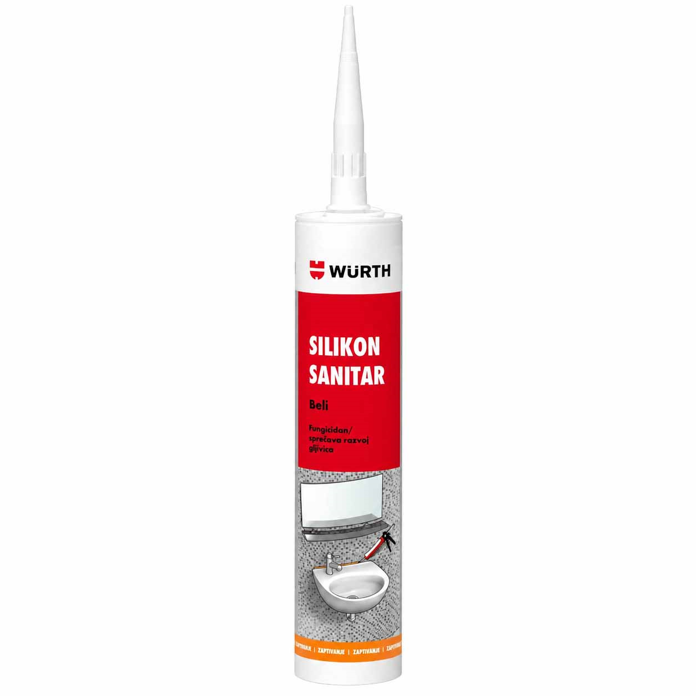 Silikon WURTH Sanitar BASIC beli 280 ml