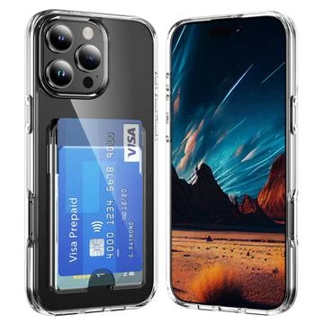 IPHONE 16 PRO MAX PROZIRNA FUTROLA SA DRŽAČEM ZA KARTICE