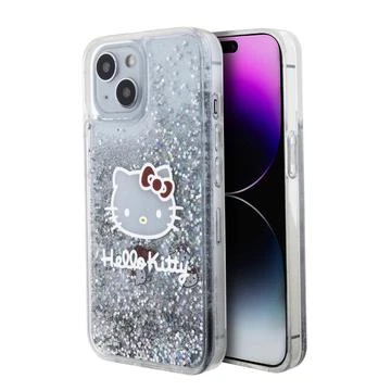 IPHONE 15 HELLO KITTY LIQUID GLITTER CHARMS CASE - TRANSPARENT