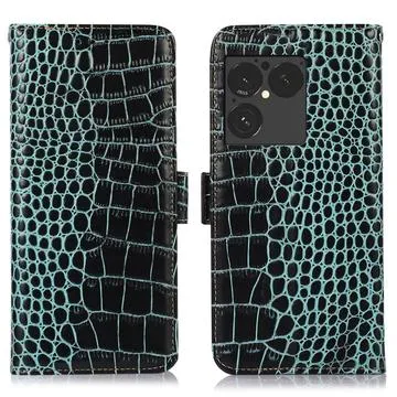 SONY XPERIA 1 VIII CROCODILE SERIJA KOŽNA MASKA-NOVČANIK SA RFID-OM - ZELENA