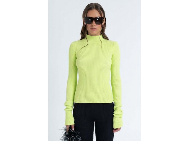 OYSHO Luksuzna Rebrasta Rolka Sa Kašmirom - Fluo Žuta -
