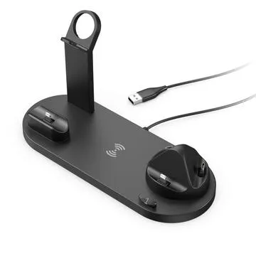 BXD-07 4-IN-1 MAGNETIC WIRELESS CHARGING STATION FOR IPHONE, APPLE WATCH & AIRPODS - 15W - BLACK