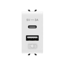 GEWISS USB dvostruka utičnica/napajanje za ugradnju na nosače CHORUS, 2x USB-A tip + C