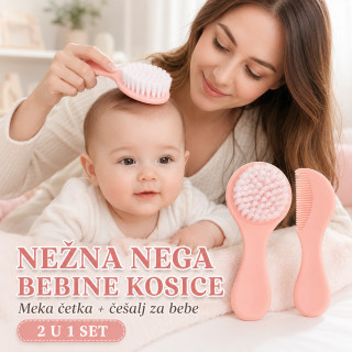 Meki bebi set - Češalj i četka za nežnu negu kose