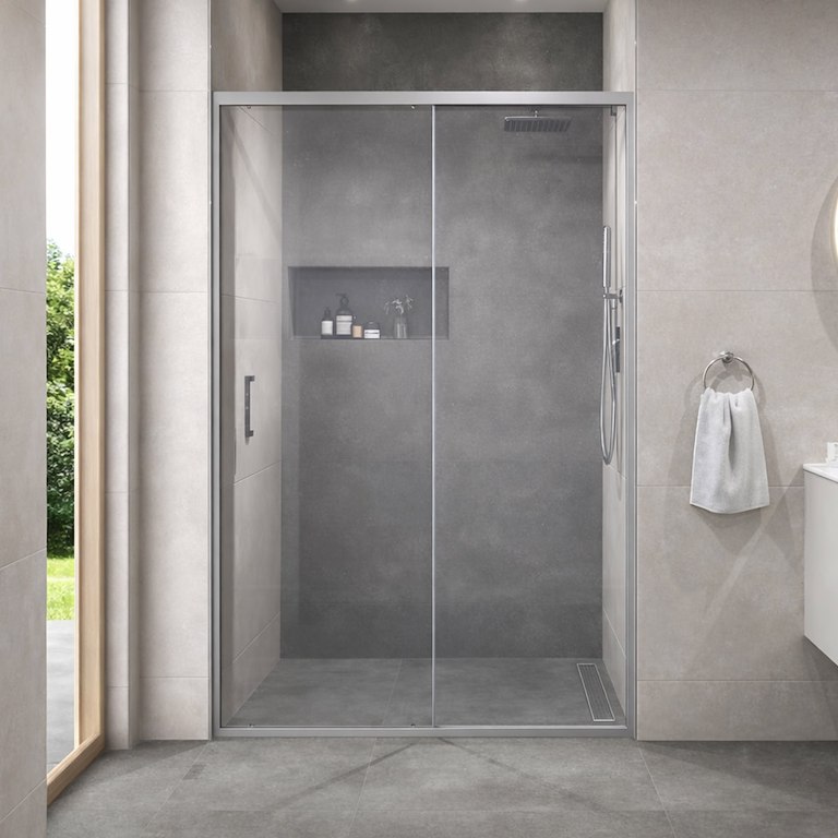 Basic paravan 120×200 hrom/proziran