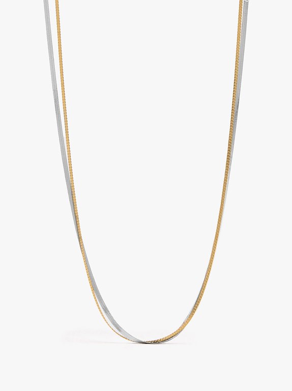 SHORT DOUBLE NECKLACE - STAINLESS STEEL