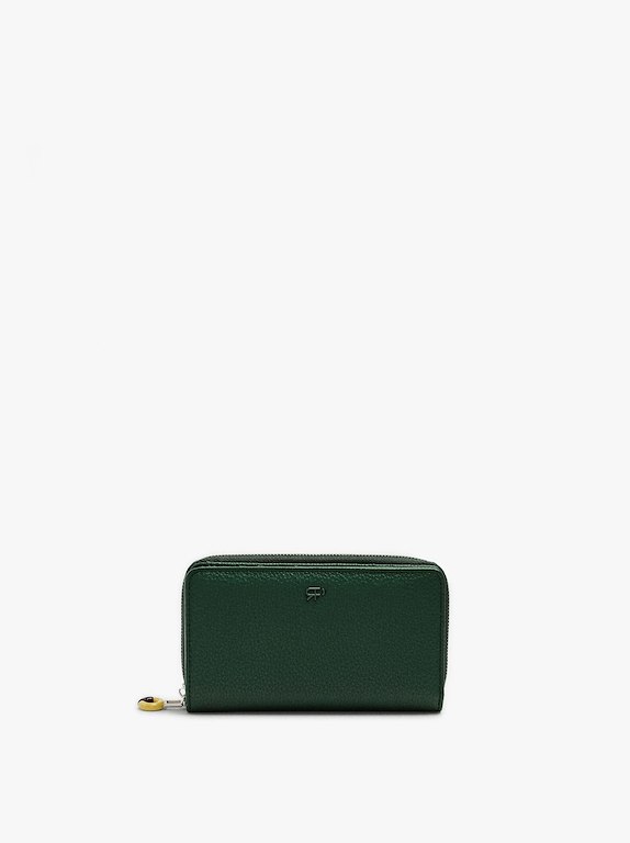 WALLET WITH TEXTURE AND ZIPPER CLOSURE