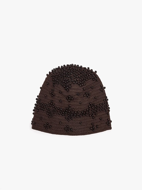 KNIT HAT WITH BEADS