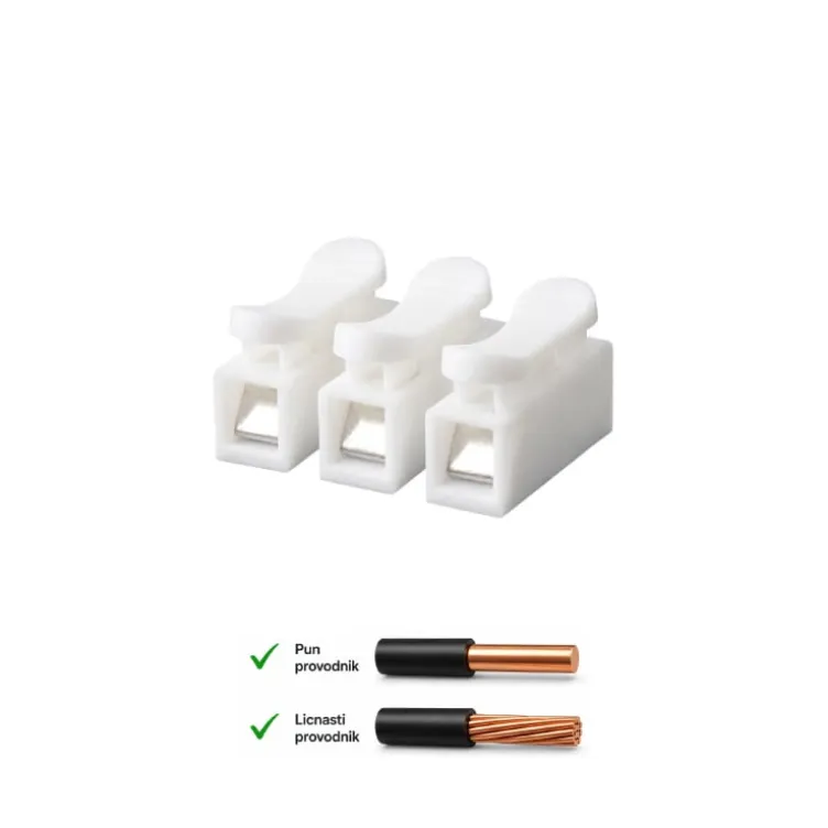 Bezvijačna luster klemna 3P, 400V/5A, 0.2-1.5mm2