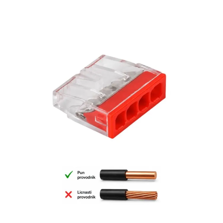 Ubodna klemna 4P, 450V/24A, 0.5-2.5mm2