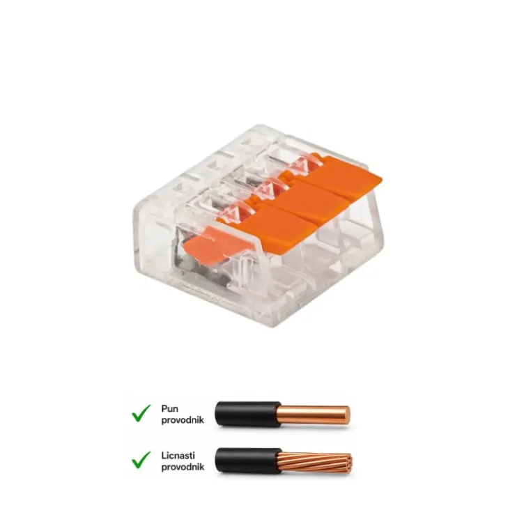 Bezvijačna spojnica-klemna, 3P 0.2-2.5mm2 450V/32A
