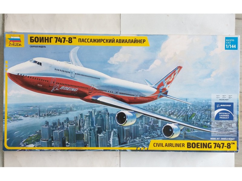maketa avion Zvezda BOING 747-8 Made in Russia