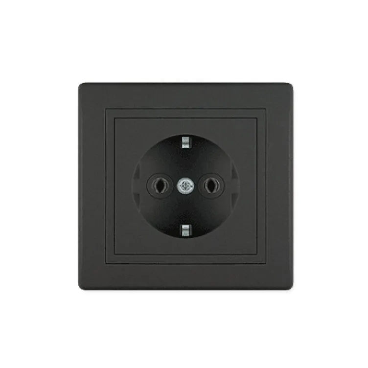Dvopolna utičnica 16A 250V crna soft