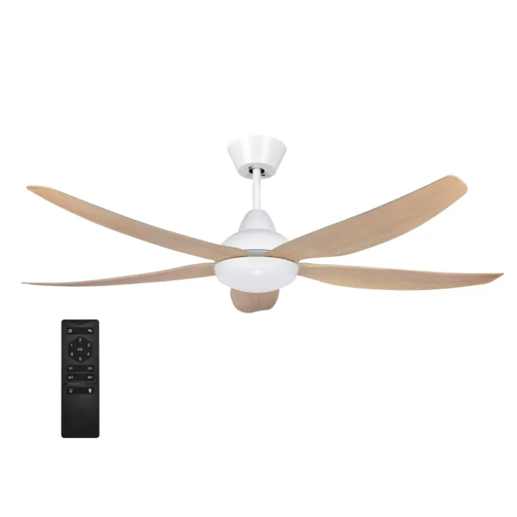PROSTO beli plafonski vent. 142cm, 5 elisa, LED